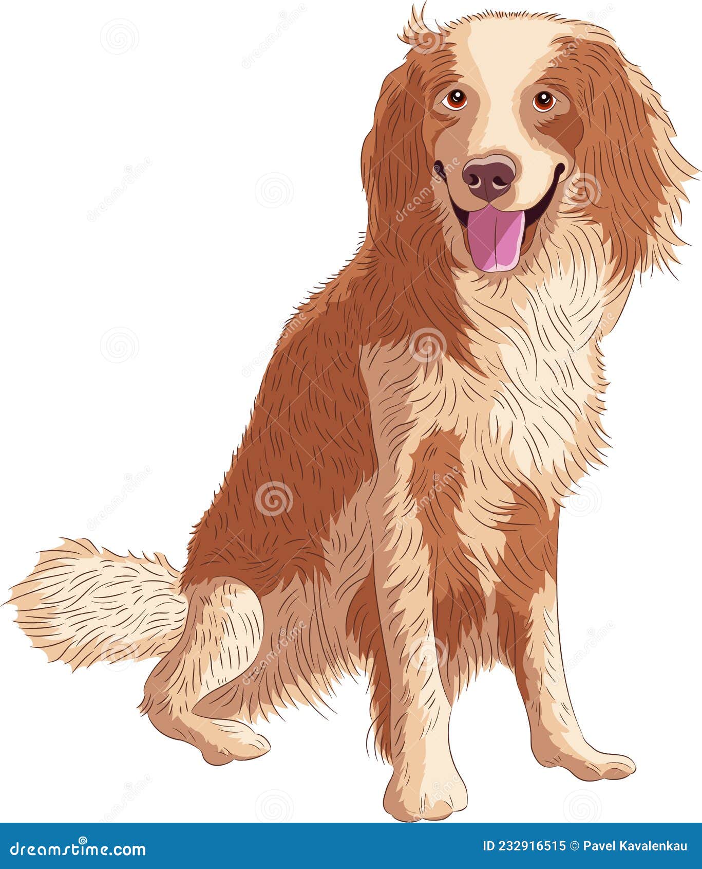 Large Ginger Dog Isolated on White Background. Stock Vector ...