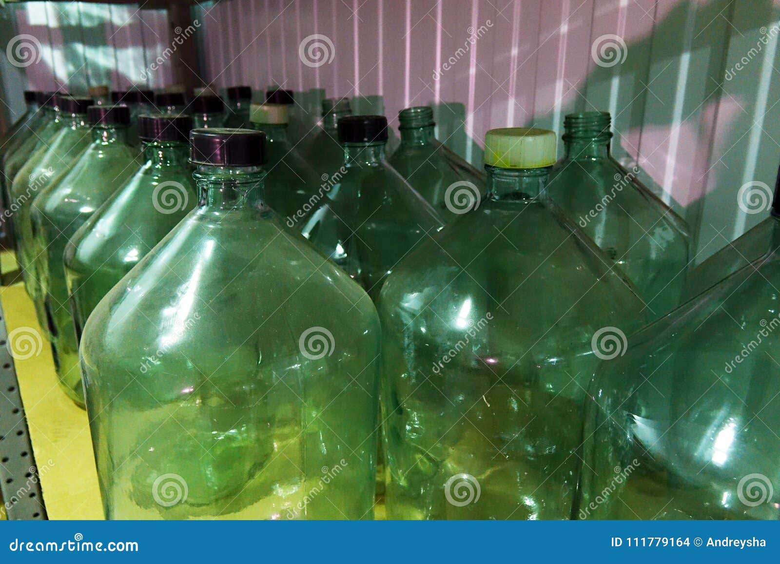 Large Glass Bottles. Storage Stock Photo - Image of wine, alcohol ...