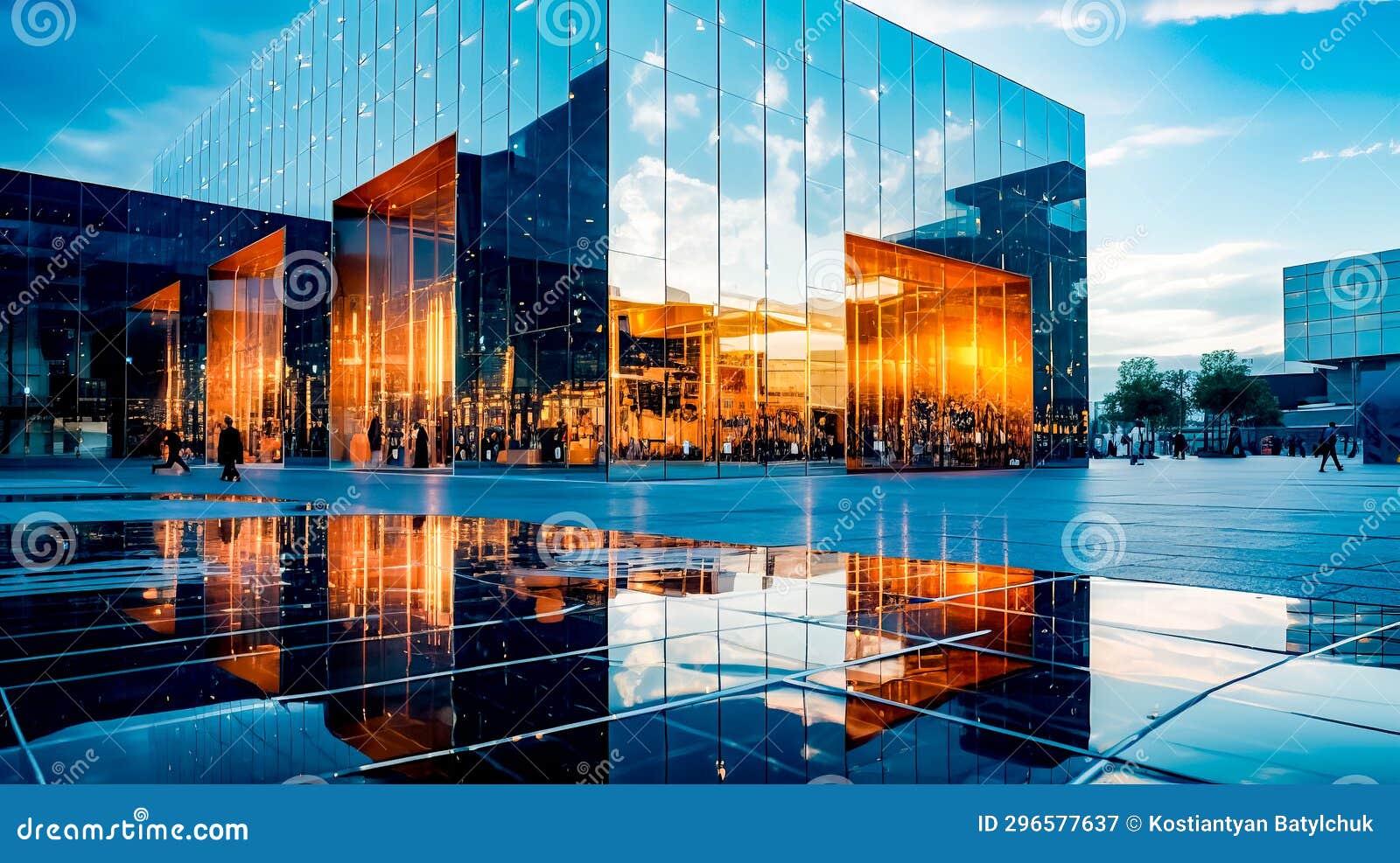 Large Glass Building with Reflection of the Sky in it S Windows ...