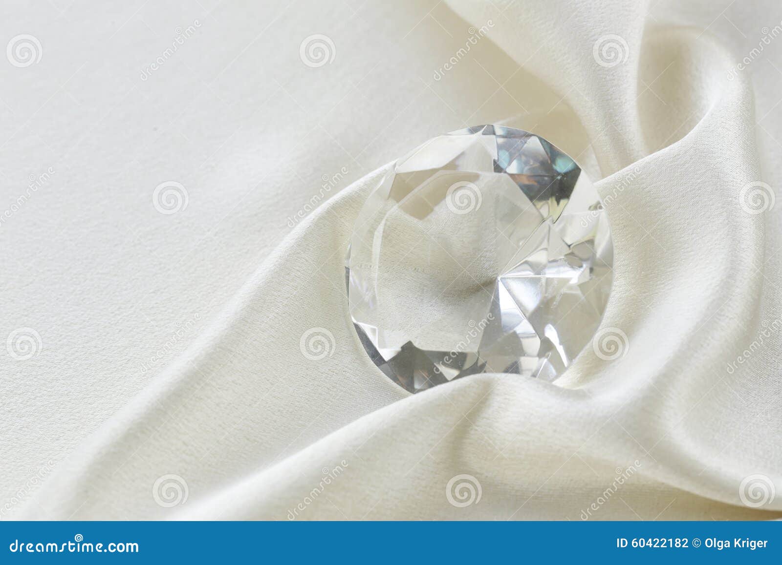 Large Glass Diamond on Silk Background Stock Photo - Image of luxurious ...
