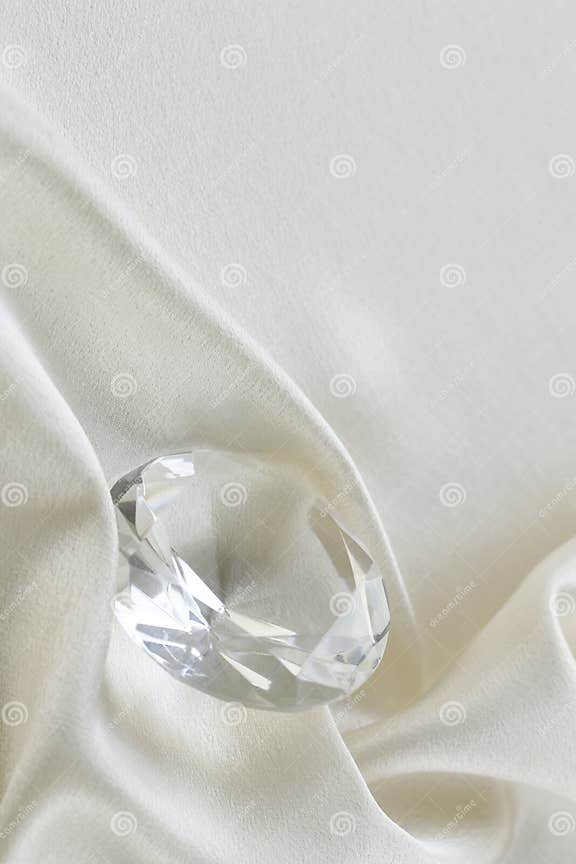 Large Glass Diamond on Silk Background Stock Photo - Image of bright ...