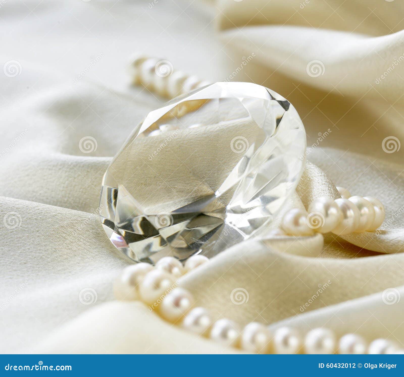 Large Glass Diamond on Silk Background Stock Photo - Image of crystal ...