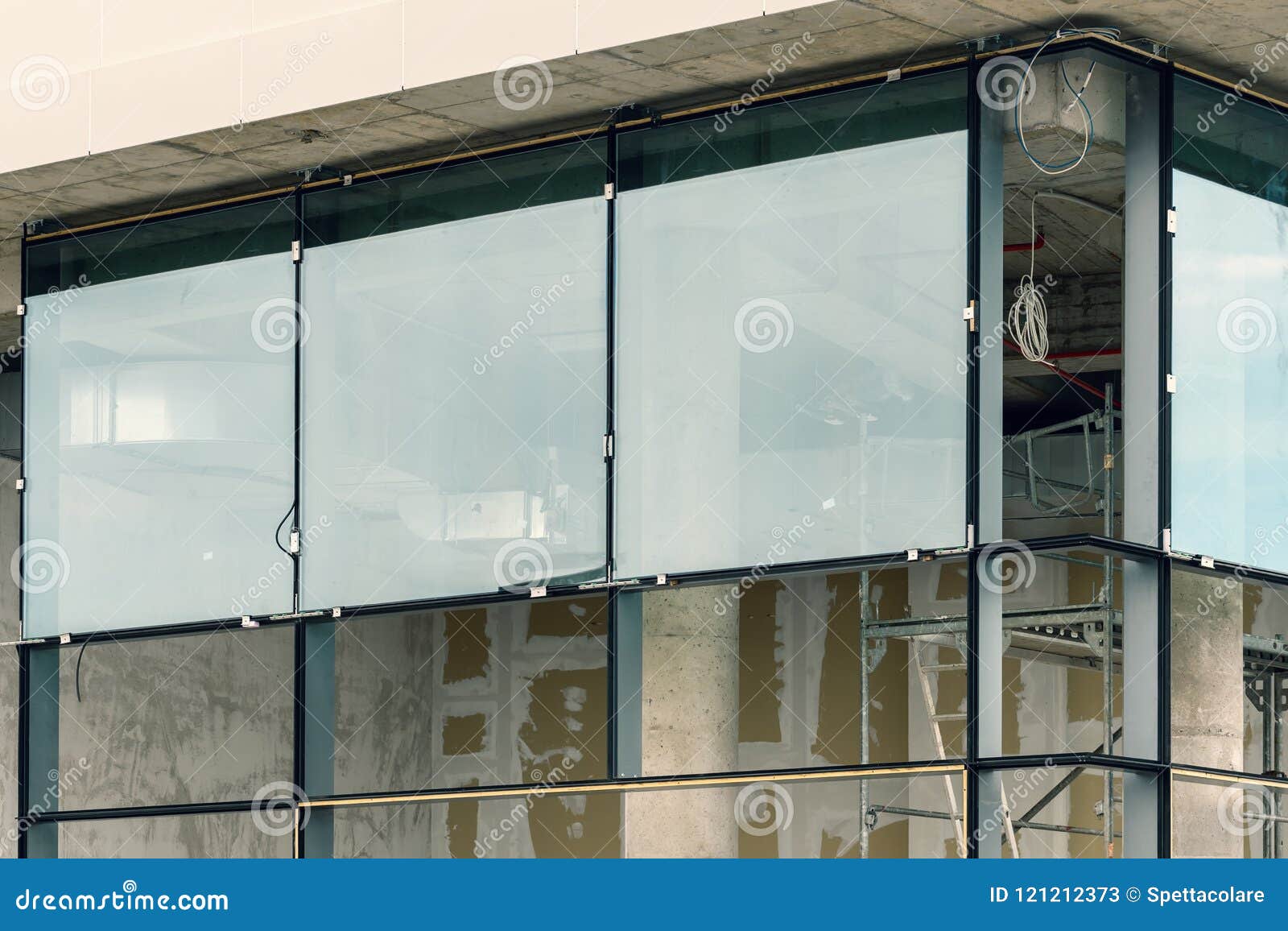 Large Glass Windows on Building Installation Stock Image - Image of ...