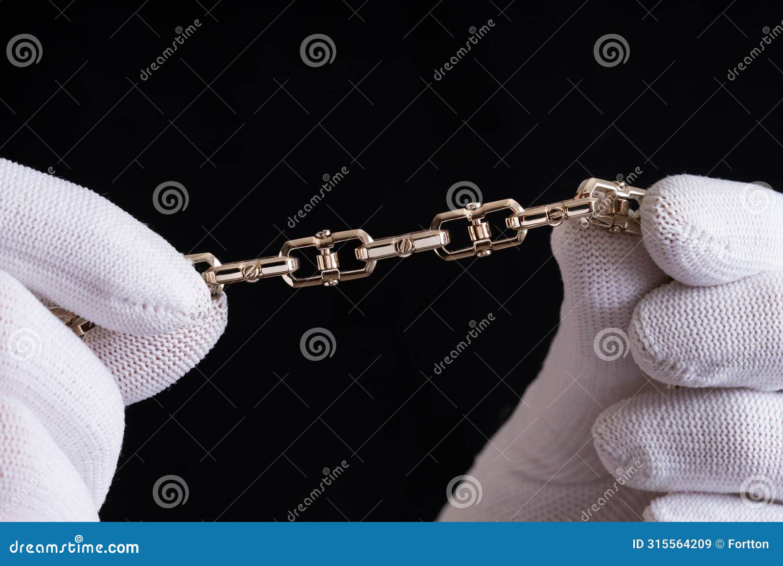 Large Gold Chain in Hand on Black Background Stock Image - Image of ...