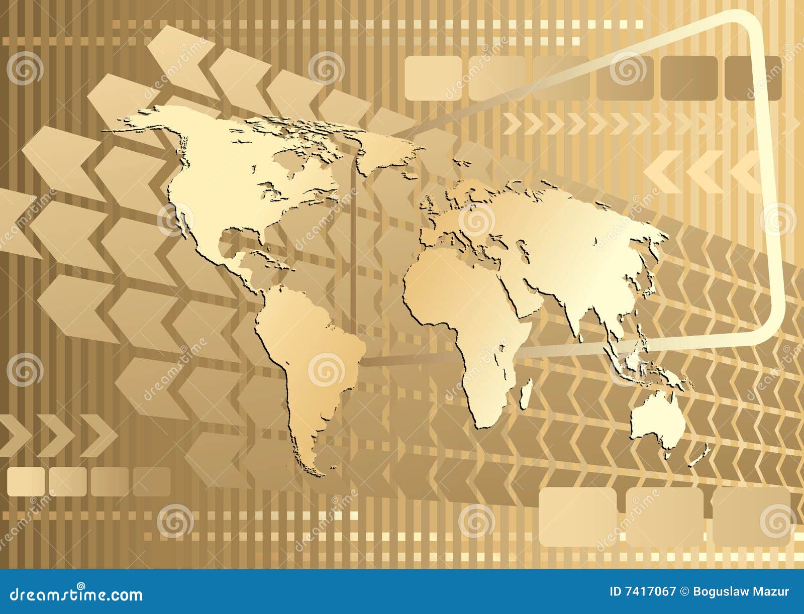 Large gold map stock vector. Illustration of information - 7417067