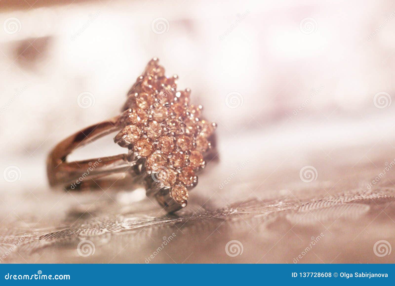 Large Gold Ring with Stones Stock Photo - Image of horizontal, gift ...