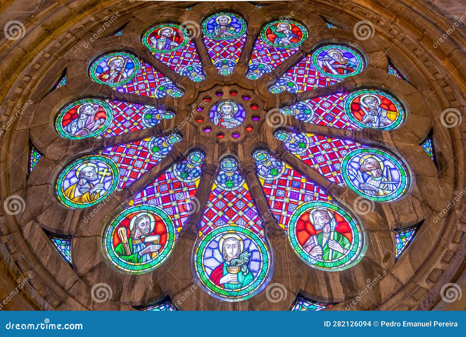 Large Gothic Rose Window Inside Lisbon S Sé Basilica Editorial Stock ...