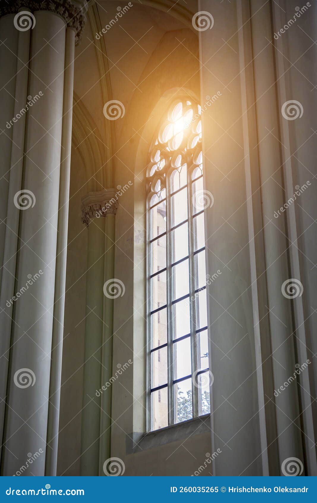 A Large Gothic Window among the Columns Stock Image - Image of ancient ...