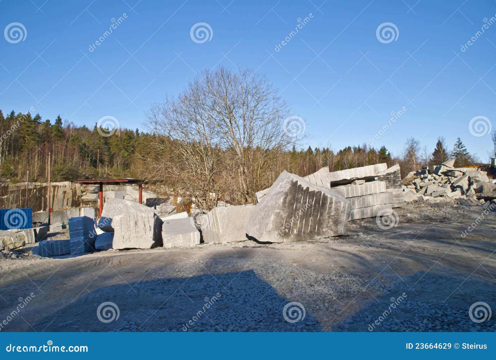 Large Granite Blocks in a Stone Quarry. Stock Image - Image of loaders ...