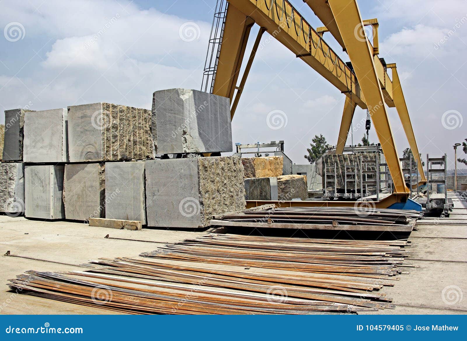 Large Granite Stones for Processing Stock Image - Image of factory ...