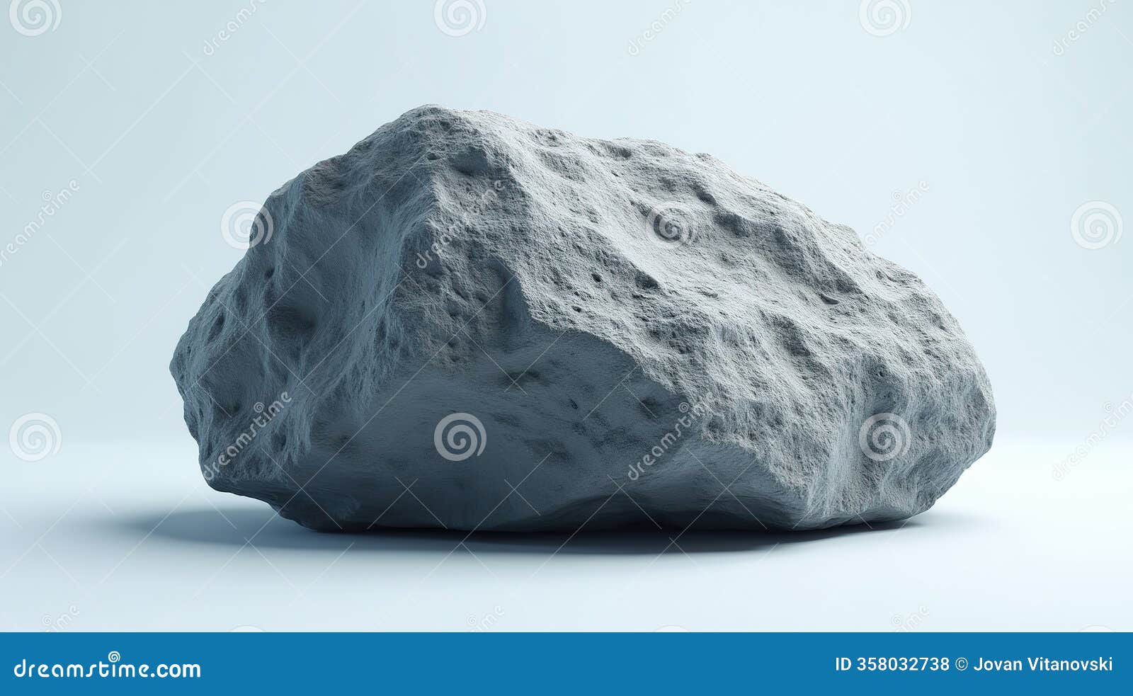 Large Gray Rock with a Rough and Textured Surface on Gray Background ...