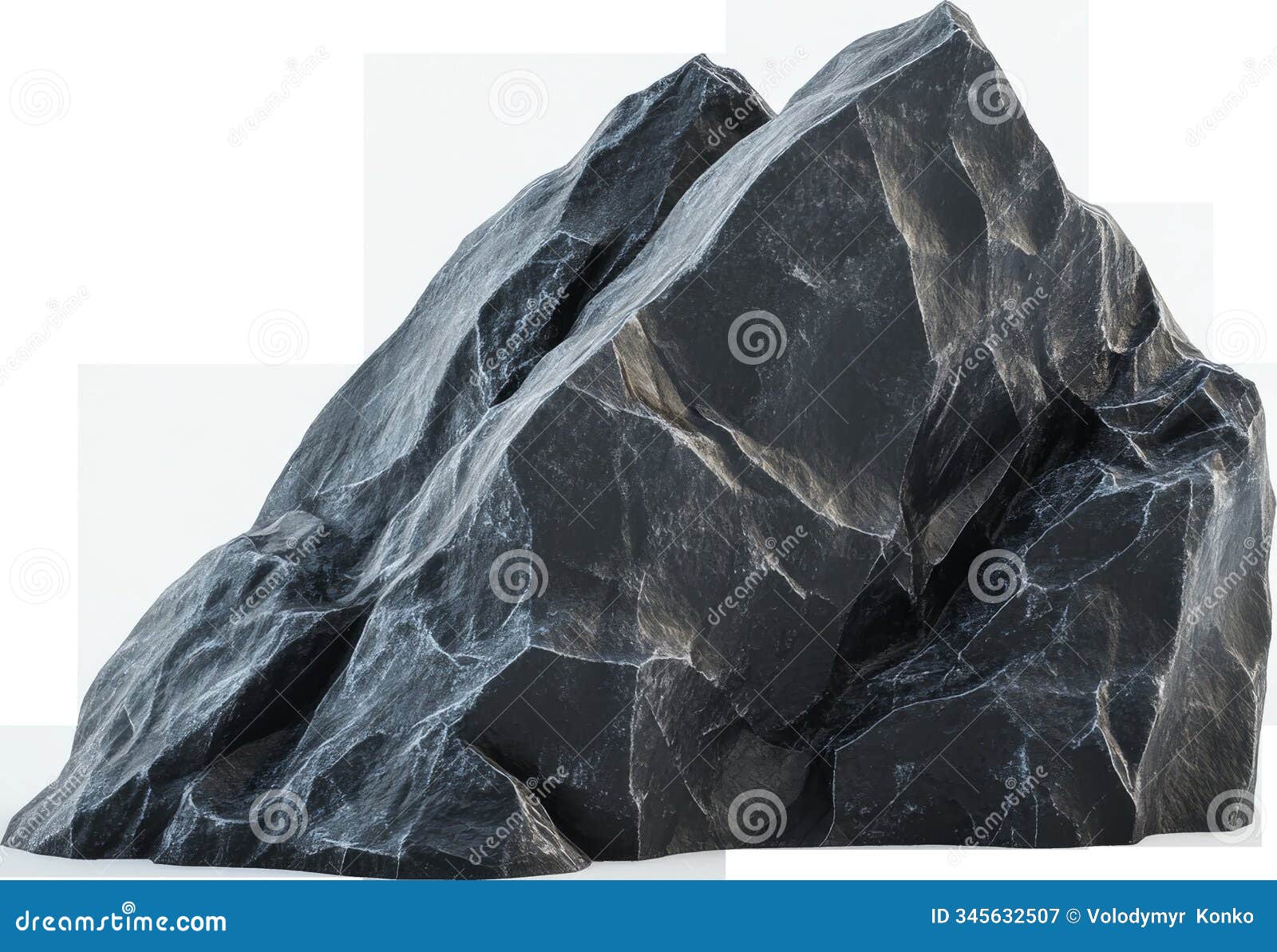 Large Gray Rock with Rugged Texture on Transparent Background, Natural ...