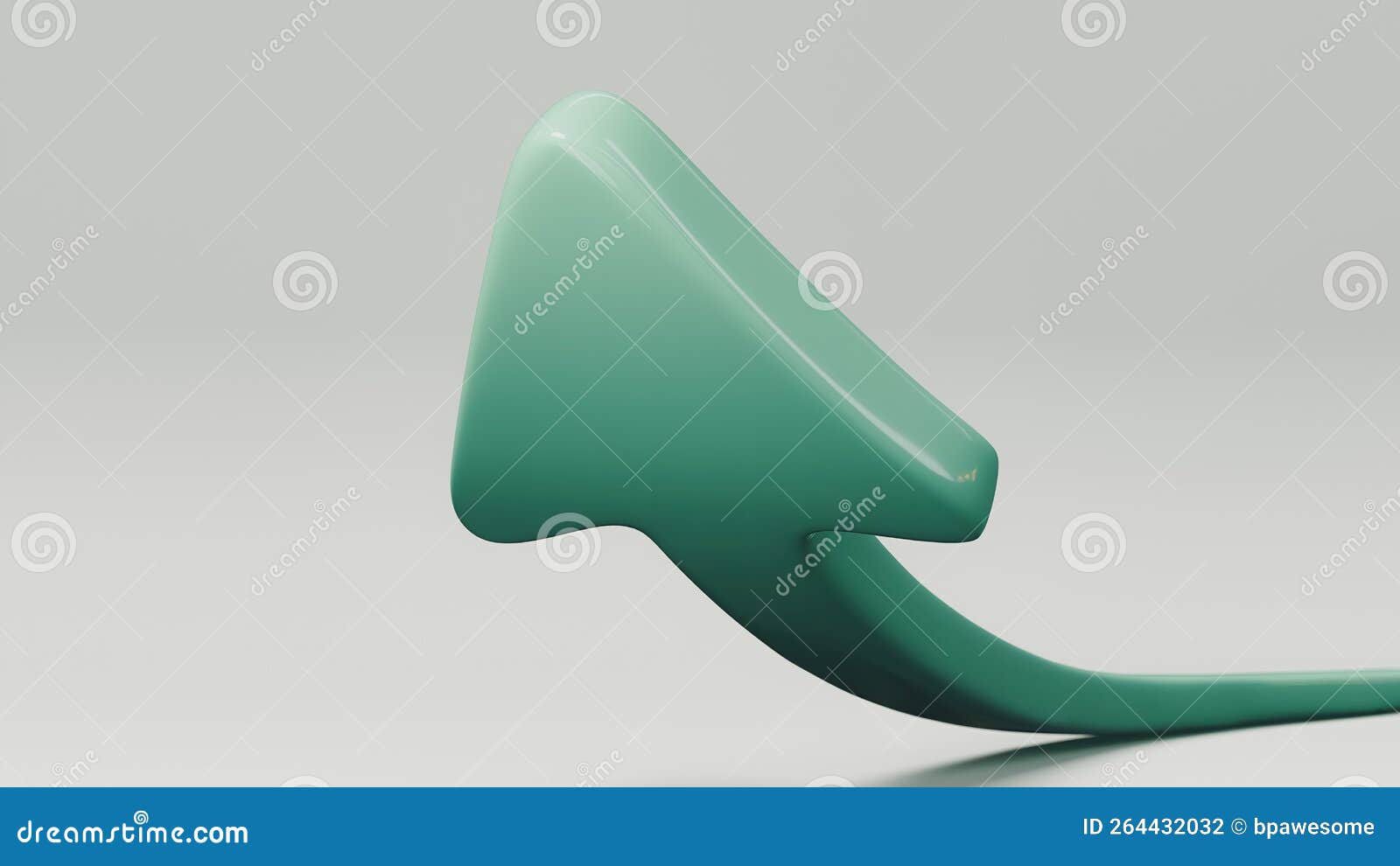 Large Green Arrow Bending Up, Direction and Success Concept, 3d Render ...