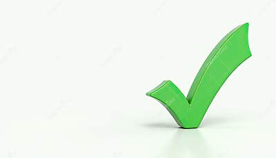 Large Green Check Mark Symbol on a Plain White Background. Stock ...