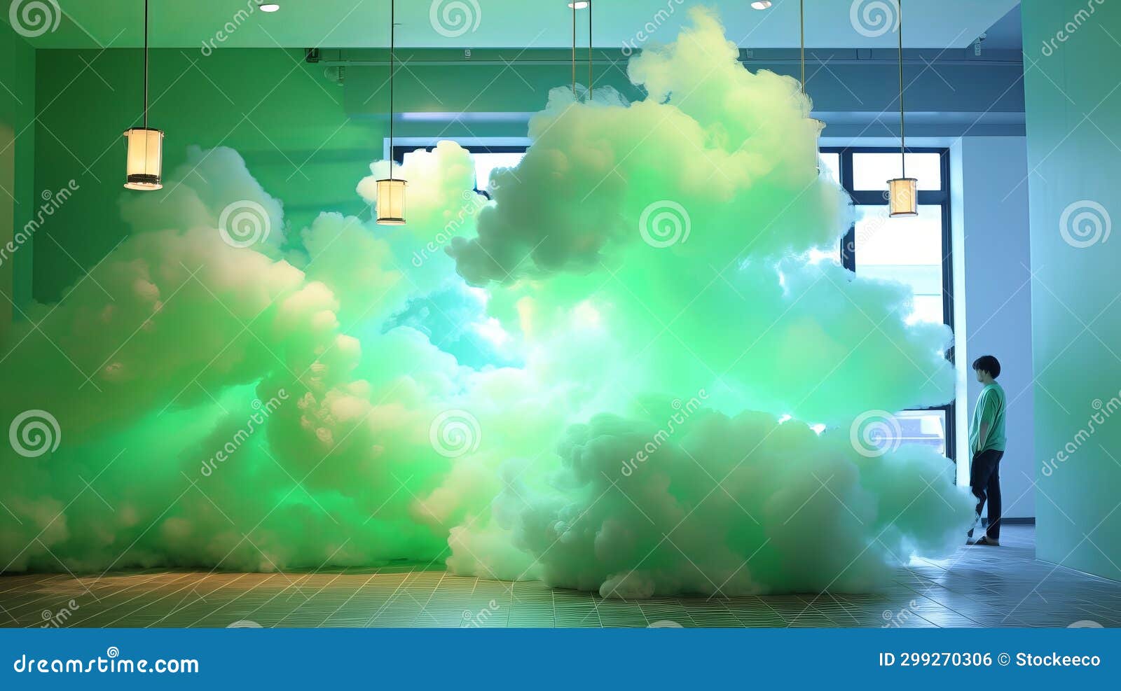 Immersive Green Cloud Exhibit: a Captivating Fusion of Light and Color ...