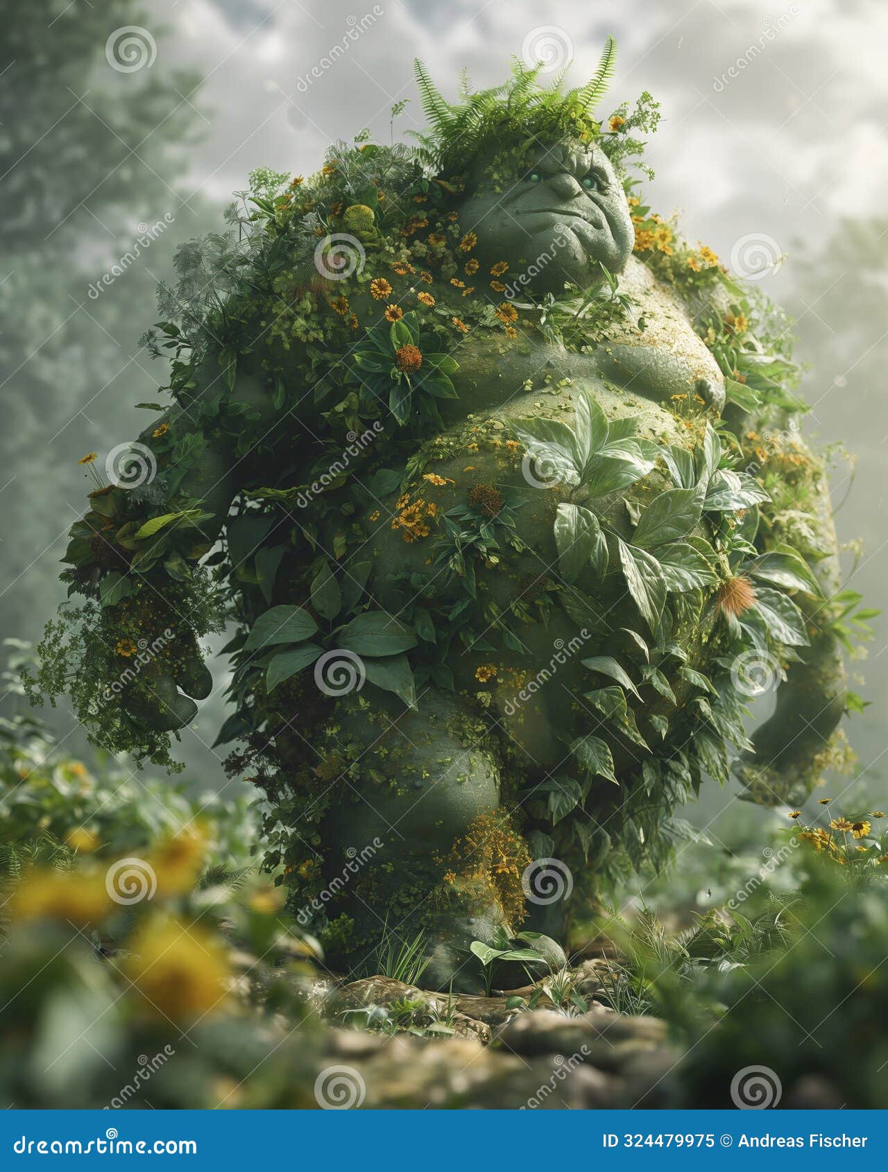 Large Green Creature in Forest Stock Image - Image of fantasy, legend ...