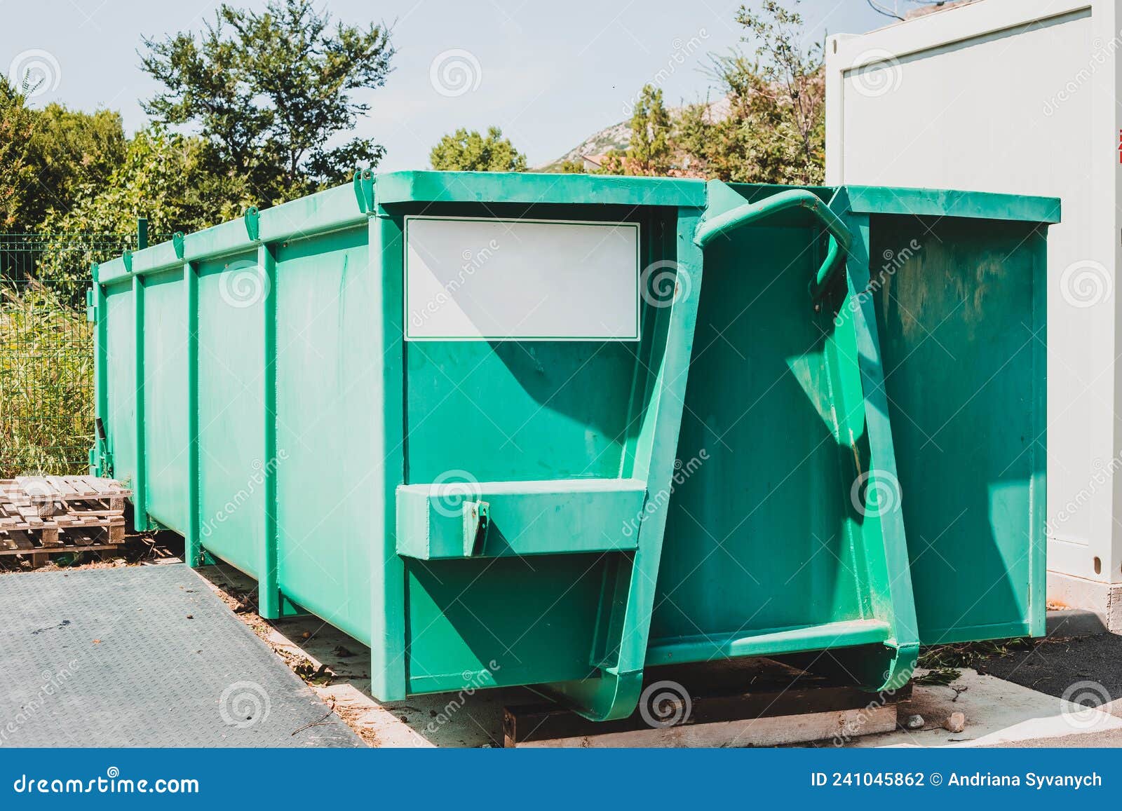 Large Waste Container at Local Sorting Station Stock Photo - Image of ...
