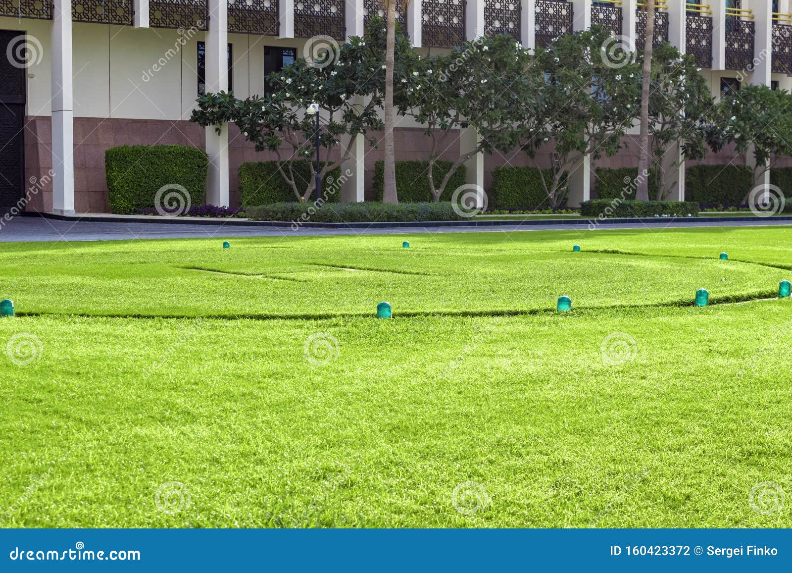 Lawn in Front of the Building Stock Photo - Image of modern, landscape ...