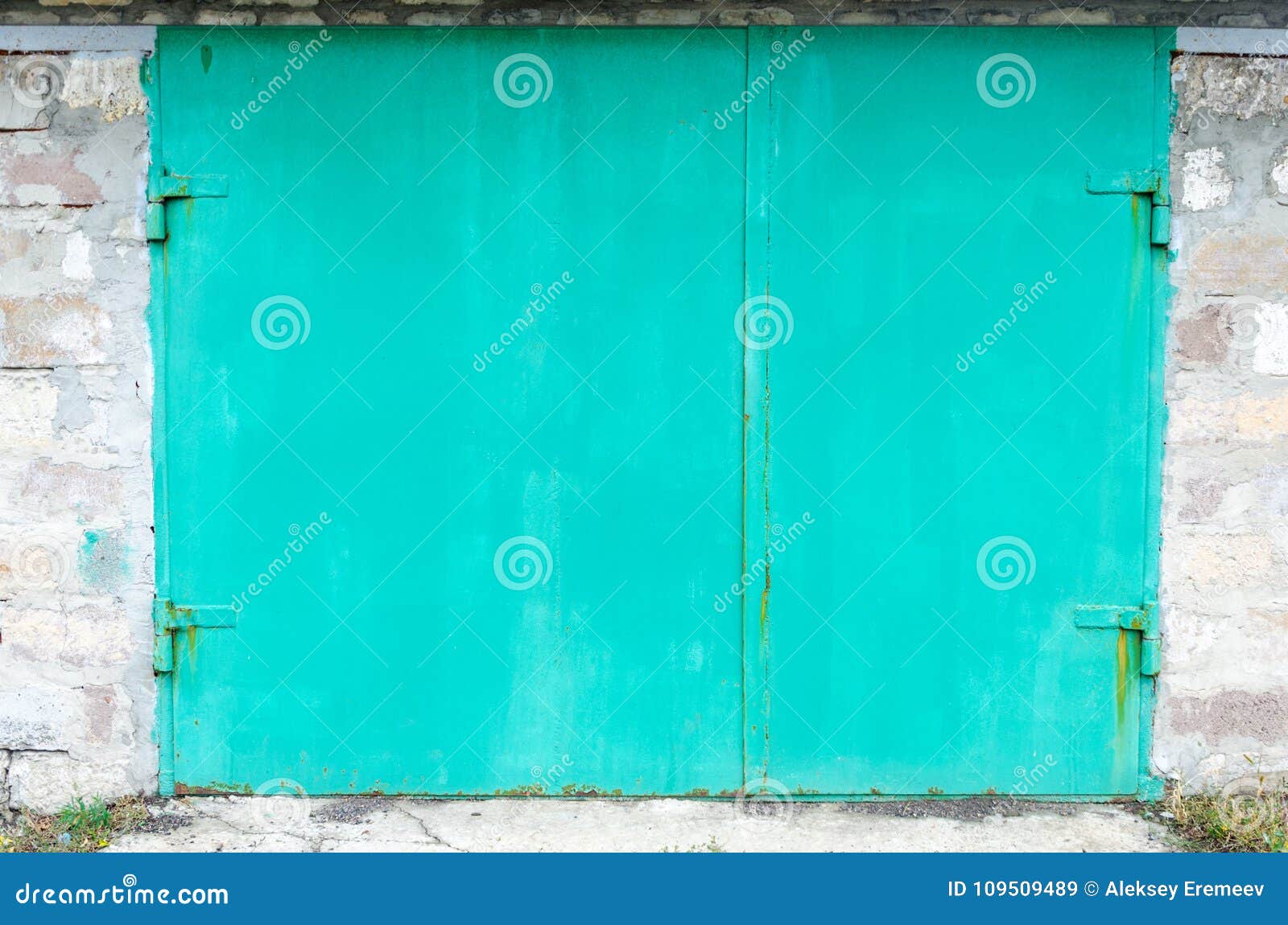 Large green metal gate stock image. Image of gate, facade - 109509489