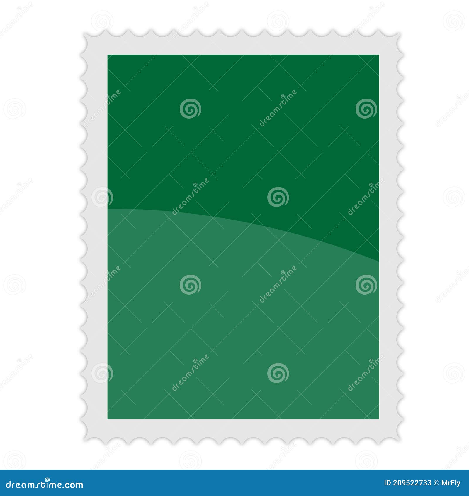 Large Green Post Stamp Template, Vector Illustration Stock Vector ...
