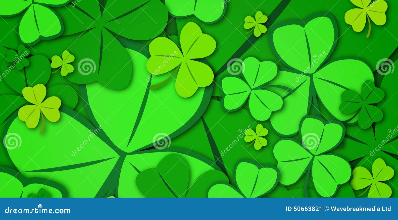 A Large Green Shamrock Pattern Stock Illustration - Illustration of ...