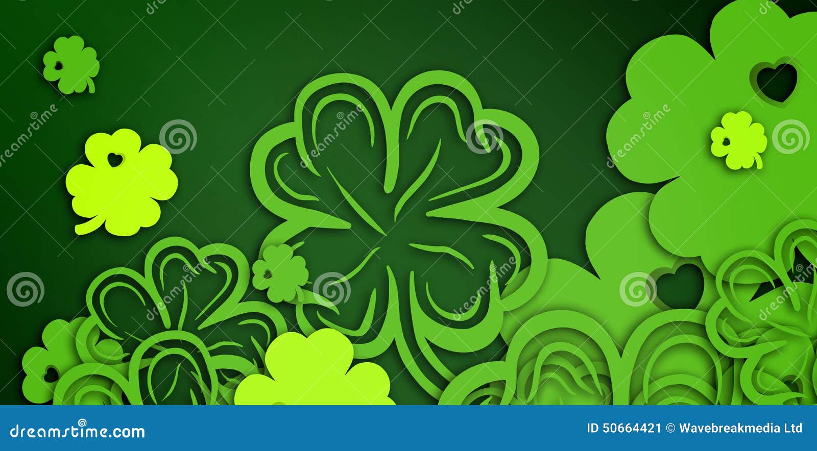 A Large Green Shamrock Pattern Stock Illustration - Illustration of ...