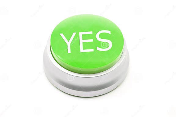 Large green YES button stock photo. Image of pushbutton - 26903800