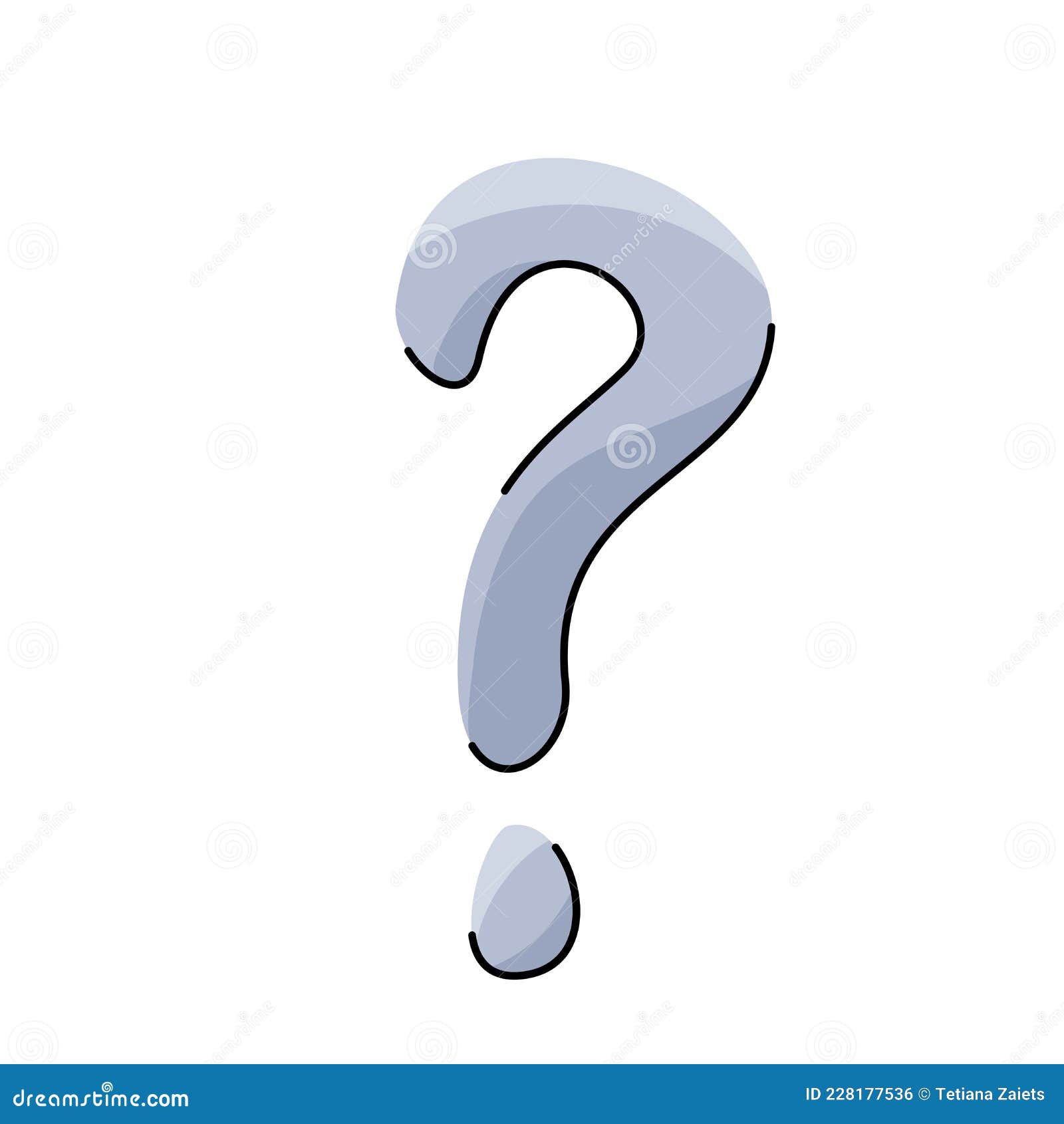 Large Grey Question Mark with Black Line Effect Vector Illustration ...