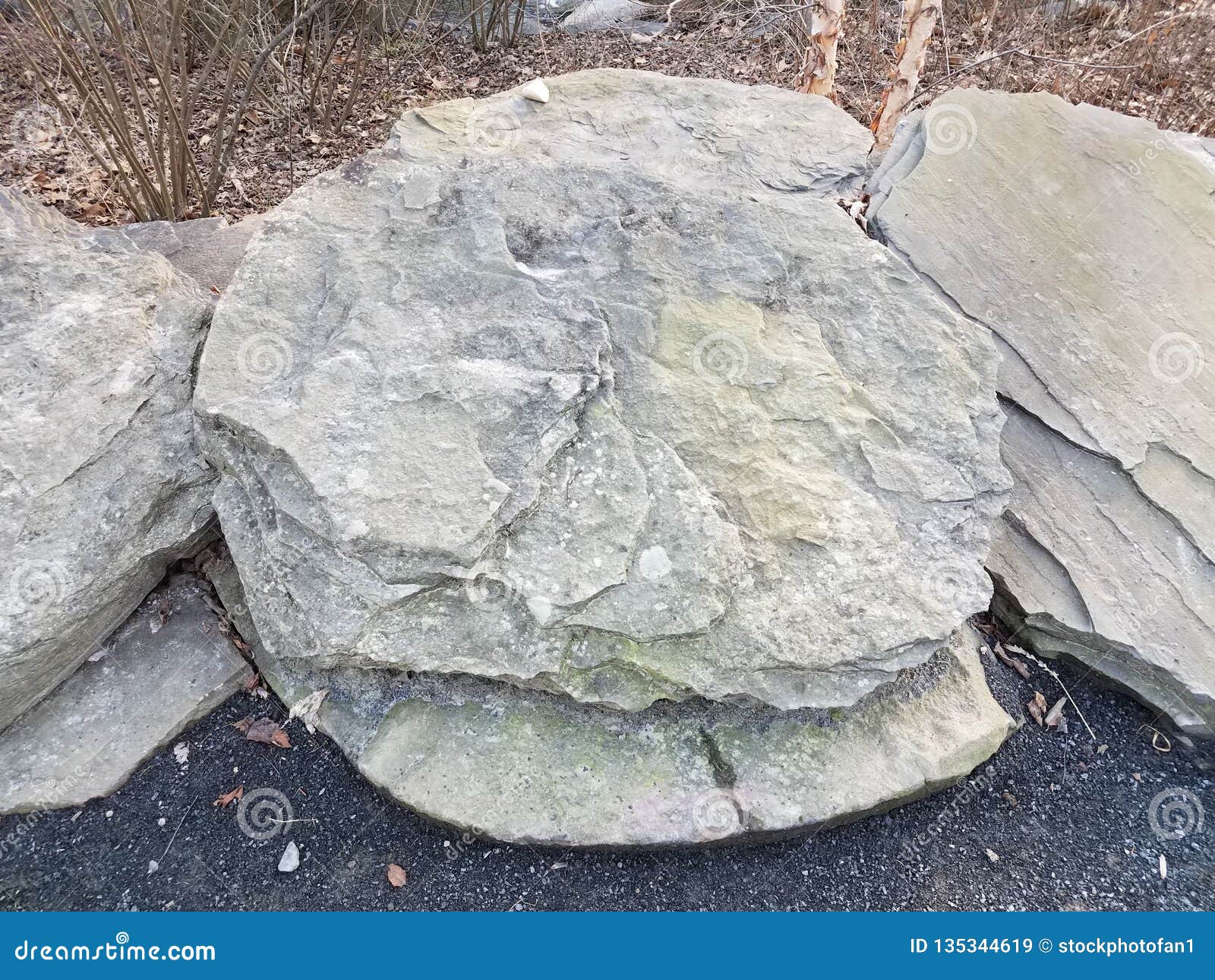 Large Grey Rock or Stone and Gravel Stock Image - Image of grey ...