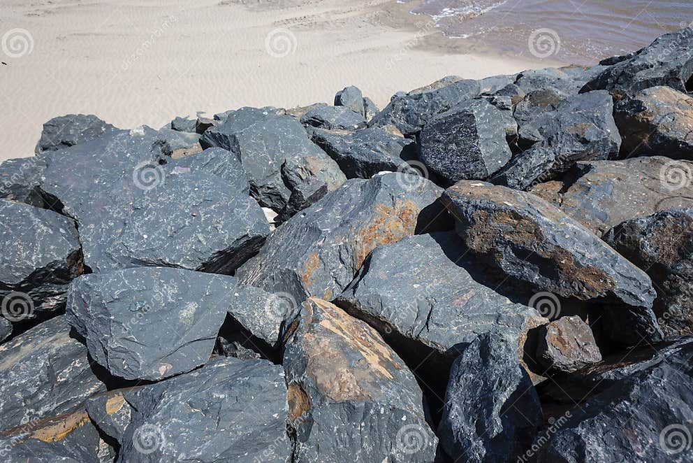 Large Grey Rocks Beach stock image. Image of rocks, color - 27299329