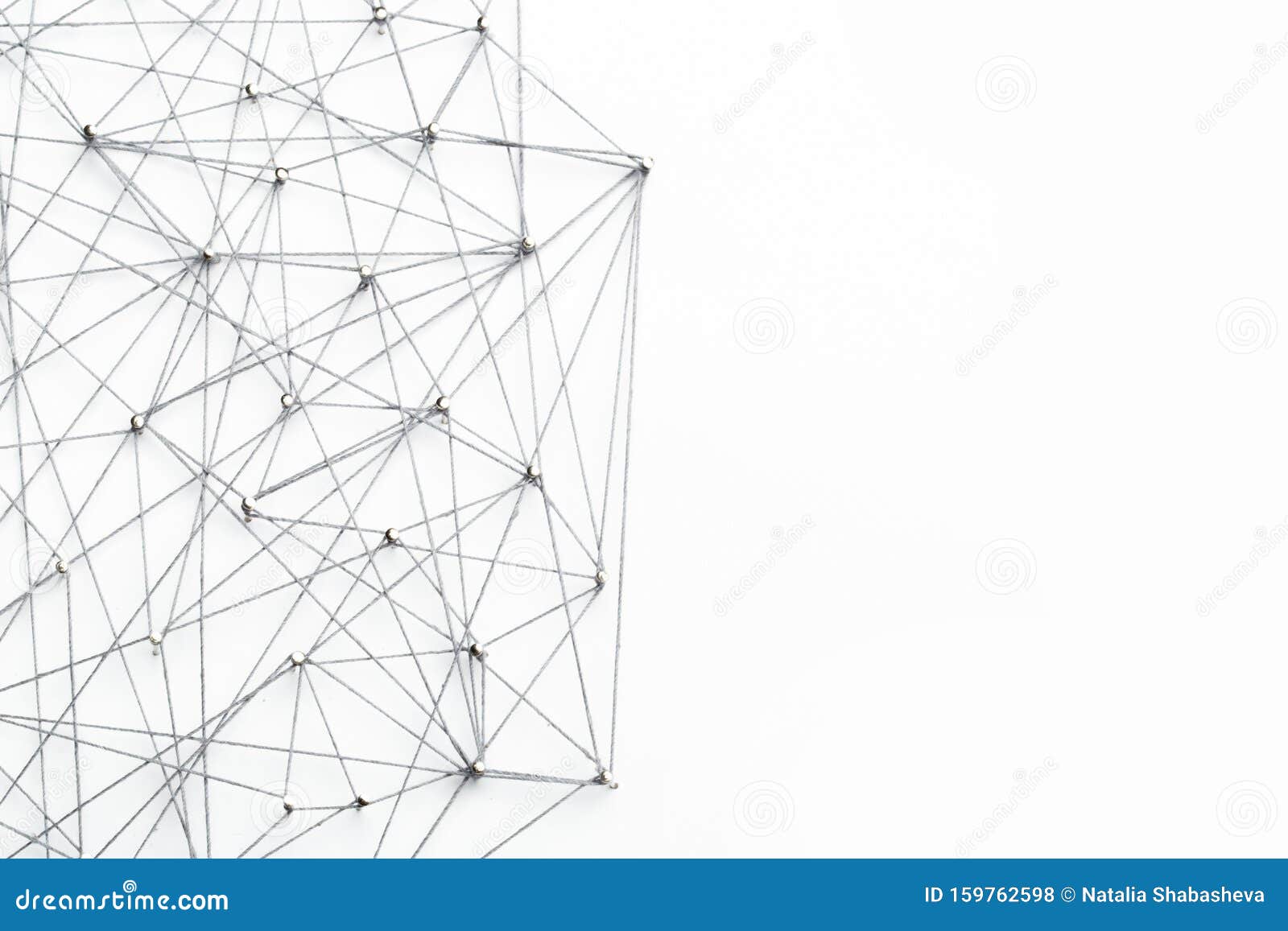 A Large Grid of Pins Connected with String. Communication, Technology ...