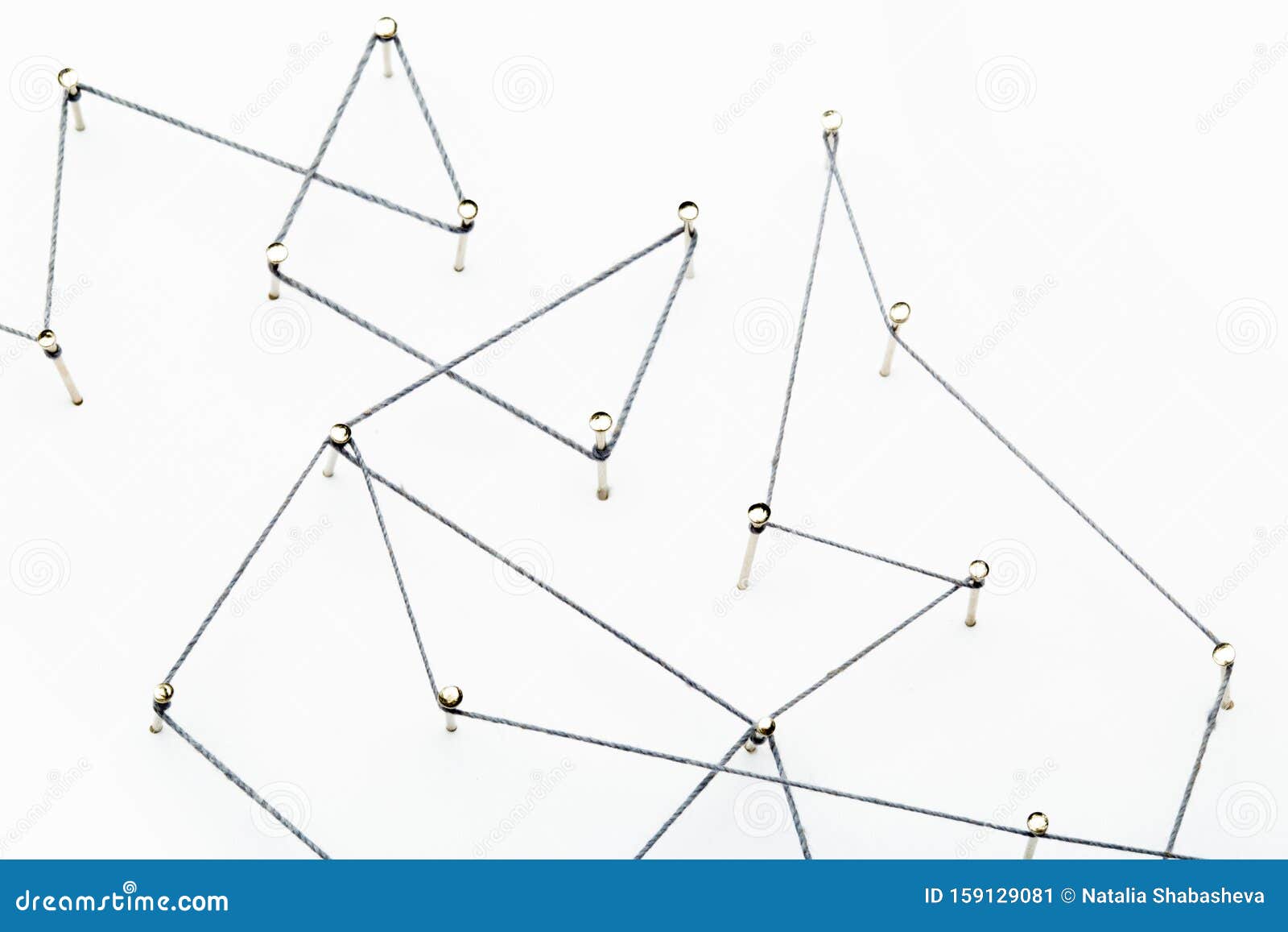 A Large Grid of Pins Connected with String. Communication, Technology ...