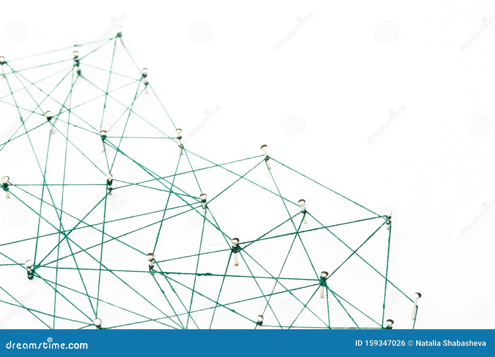 A Large Grid of Pins Connected with String. Communication, Technology ...