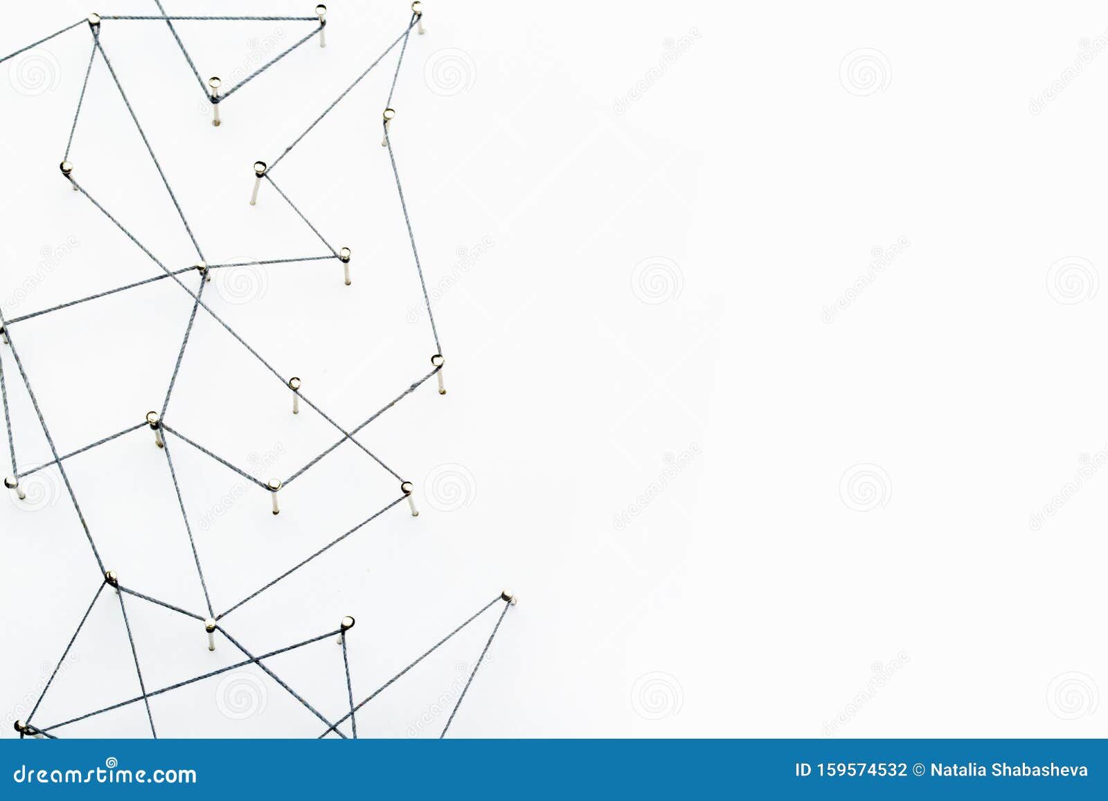 A Large Grid of Pins Connected with String. Communication, Technology ...