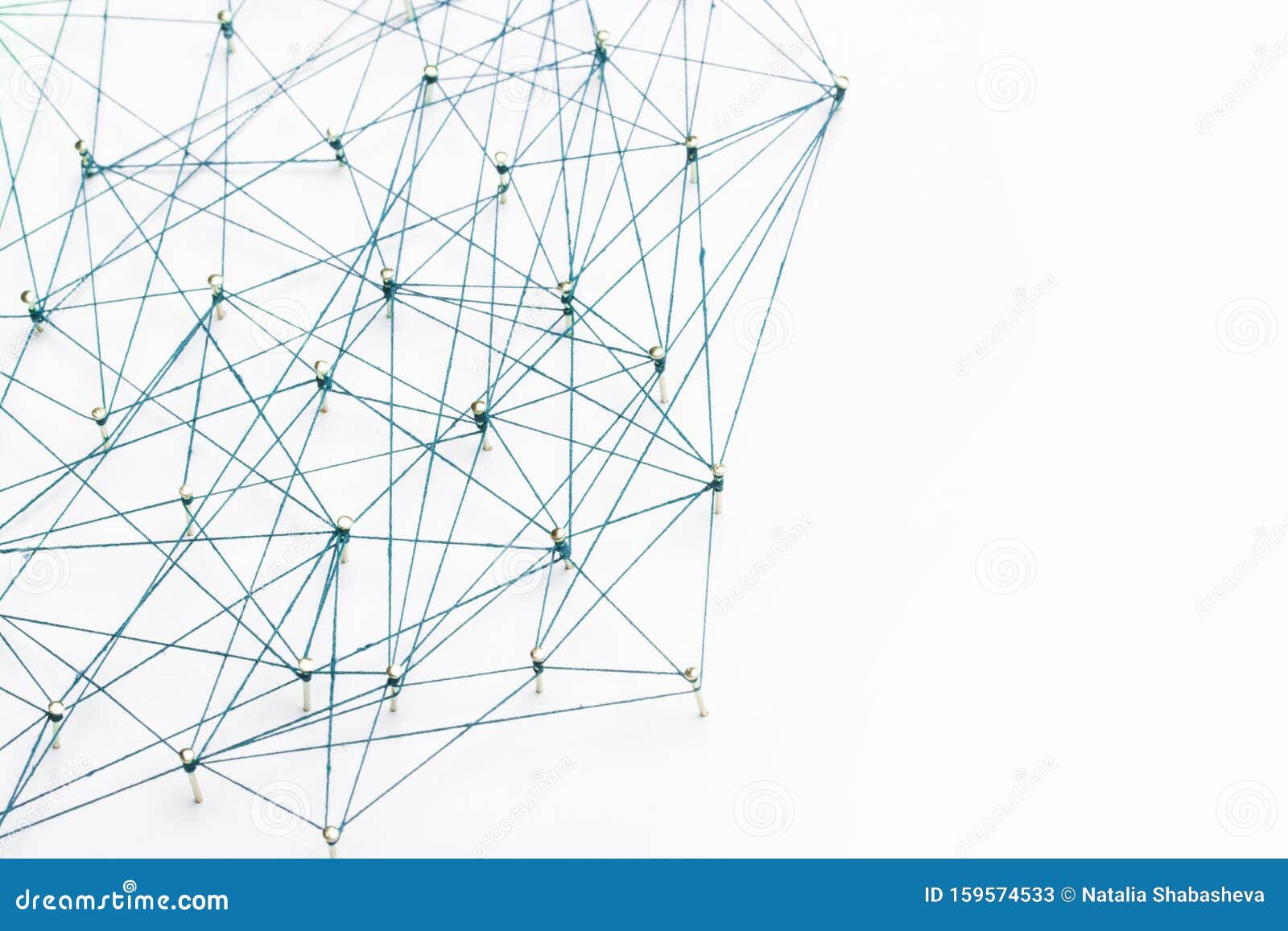 A Large Grid of Pins Connected with String. Communication, Technology ...