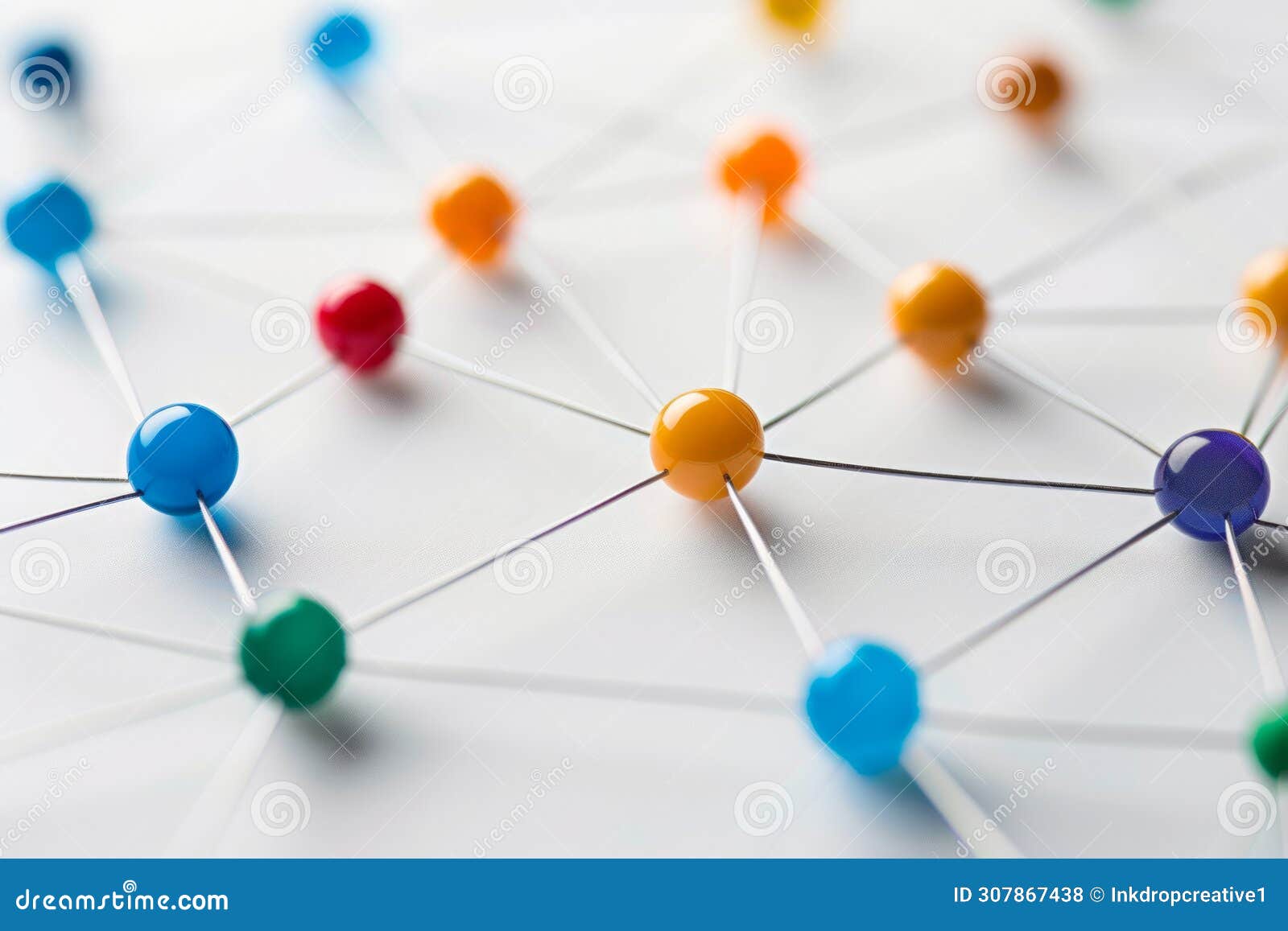 A Large Grid of Pins Connected with String. Communication, Technology ...