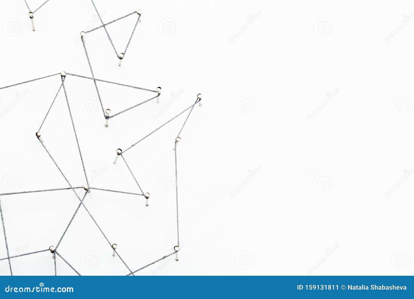 A Large Grid of Pins Connected with String. Communication, Technology ...