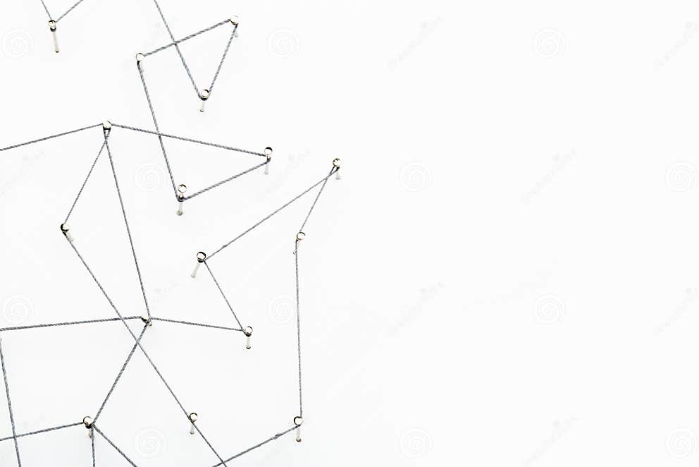 A Large Grid of Pins Connected with String. Communication, Technology ...