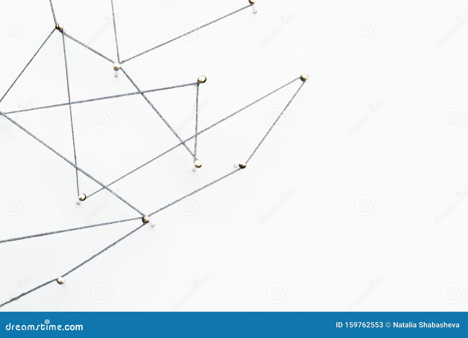 A Large Grid of Pins Connected with String. Communication, Technology ...