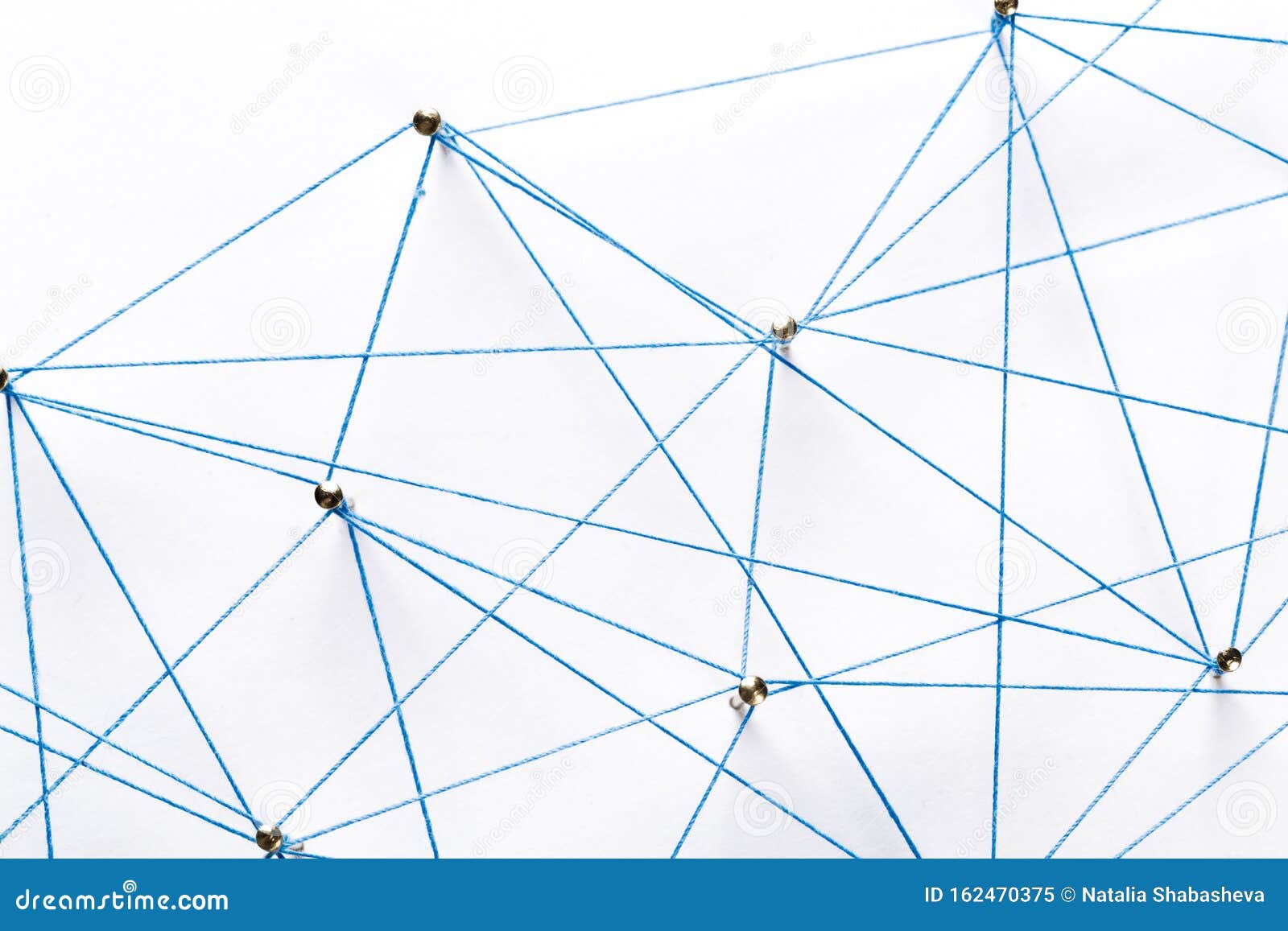 A Large Grid of Pins Connected with String. Communication, Technology ...
