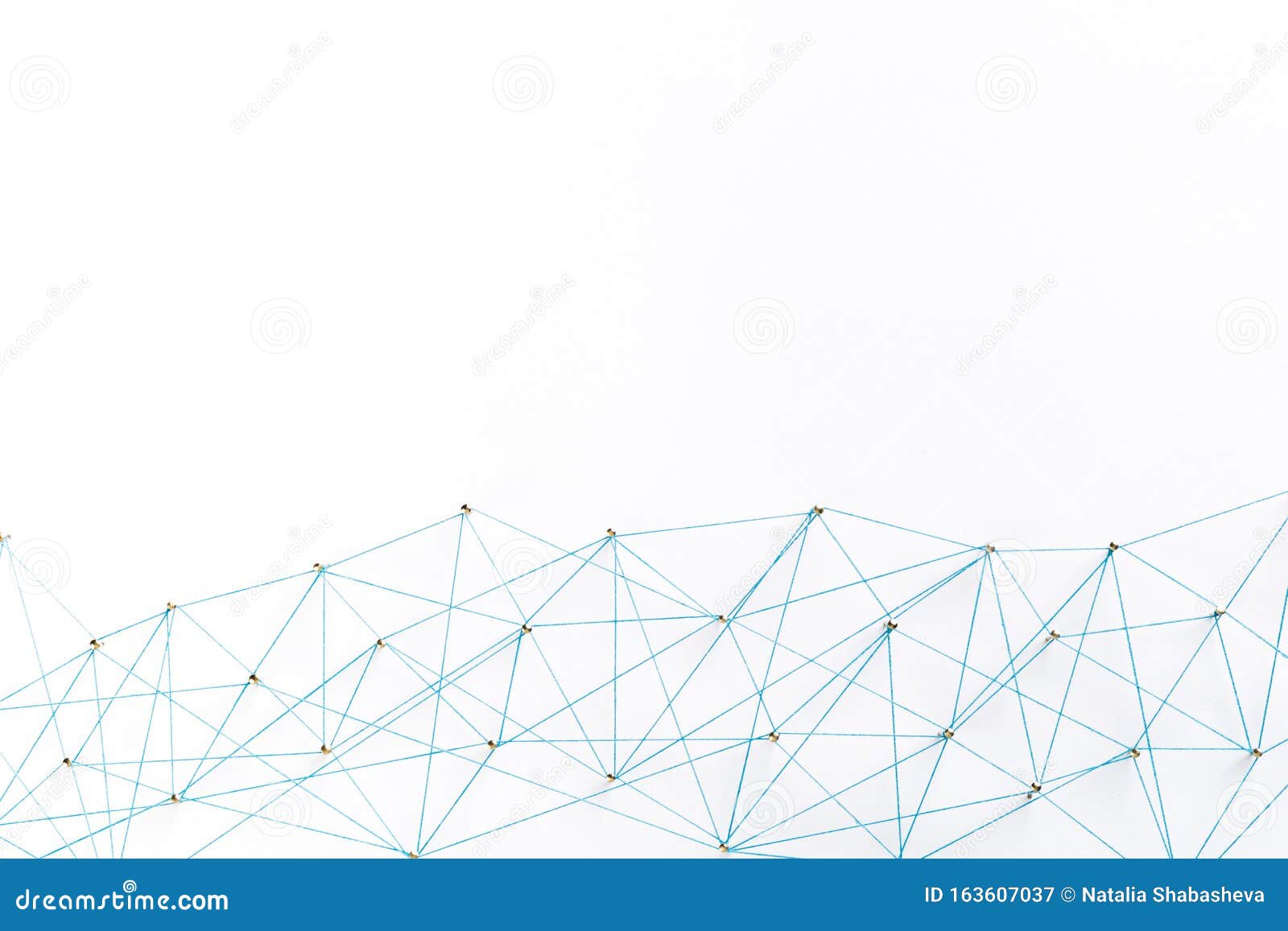 A Large Grid of Pins Connected with String. Communication, Technology ...