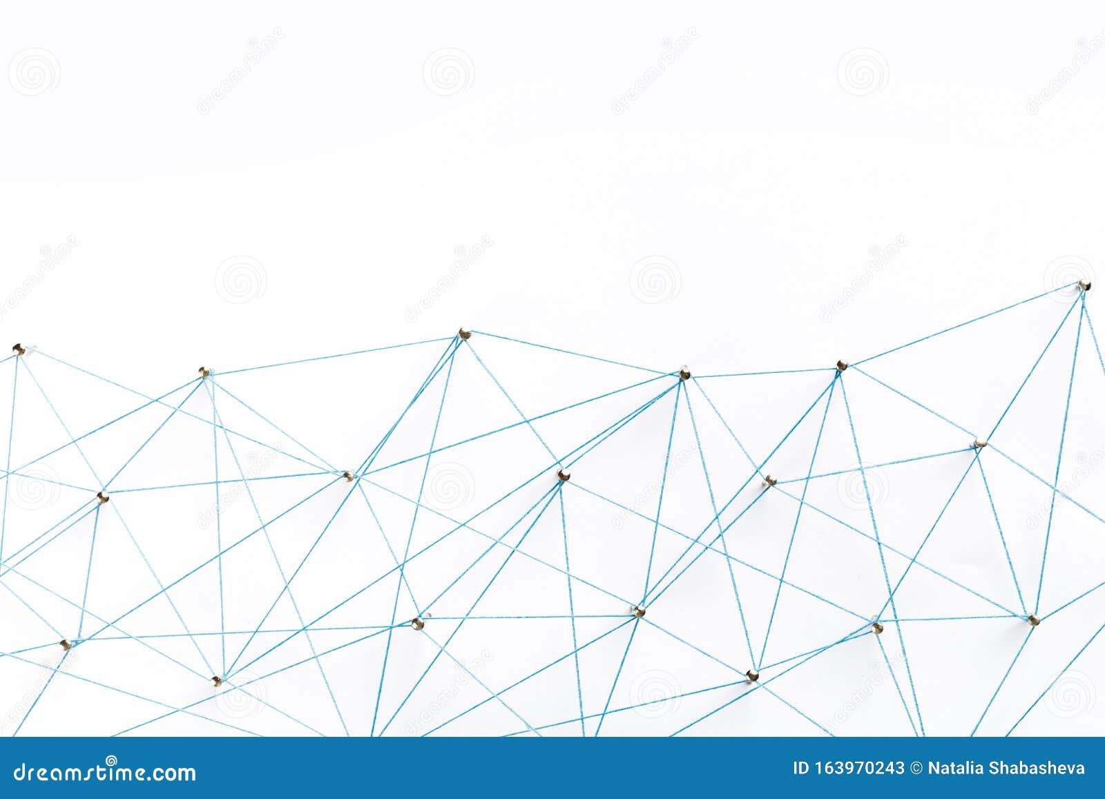 A Large Grid of Pins Connected with String. Communication, Technology ...