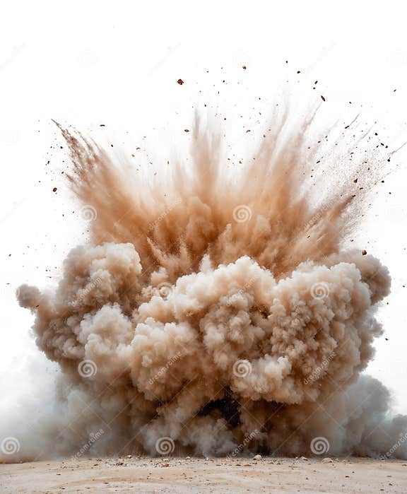Large Ground Explosion with Dust and Debris, Transparent Background ...