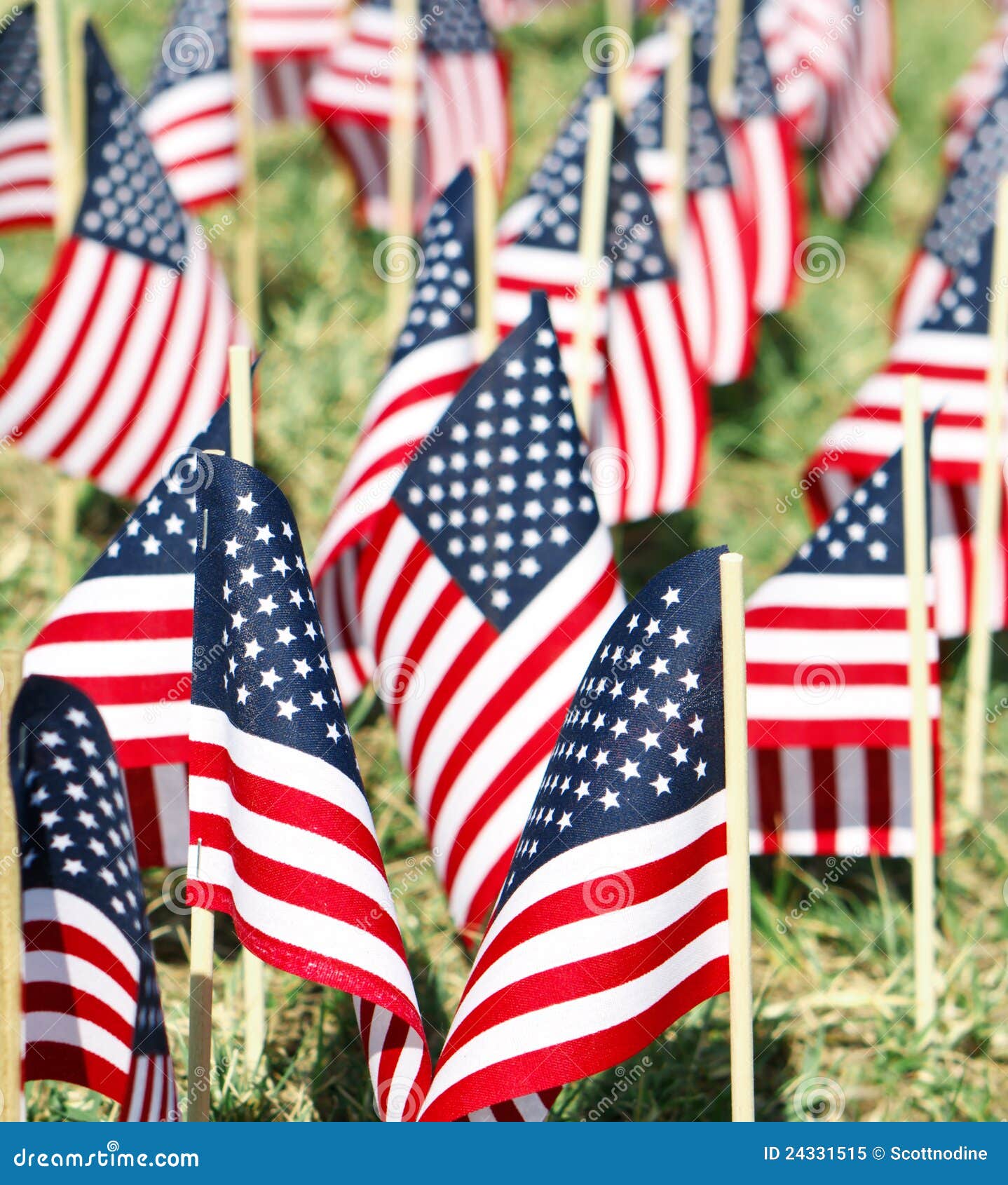 Large Group of American Flags - Vertical Stock Image - Image of color ...