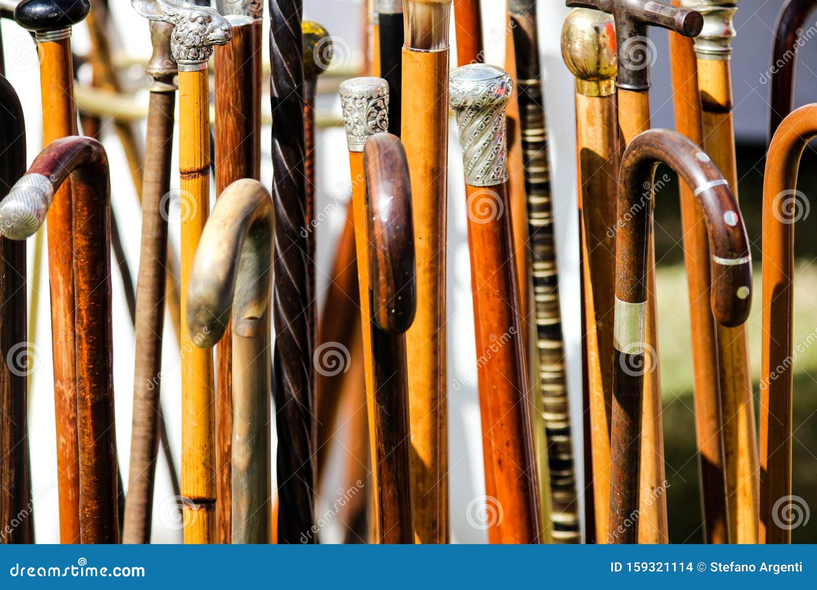 Large Group of Antique Sticks Stock Photo - Image of device, show ...