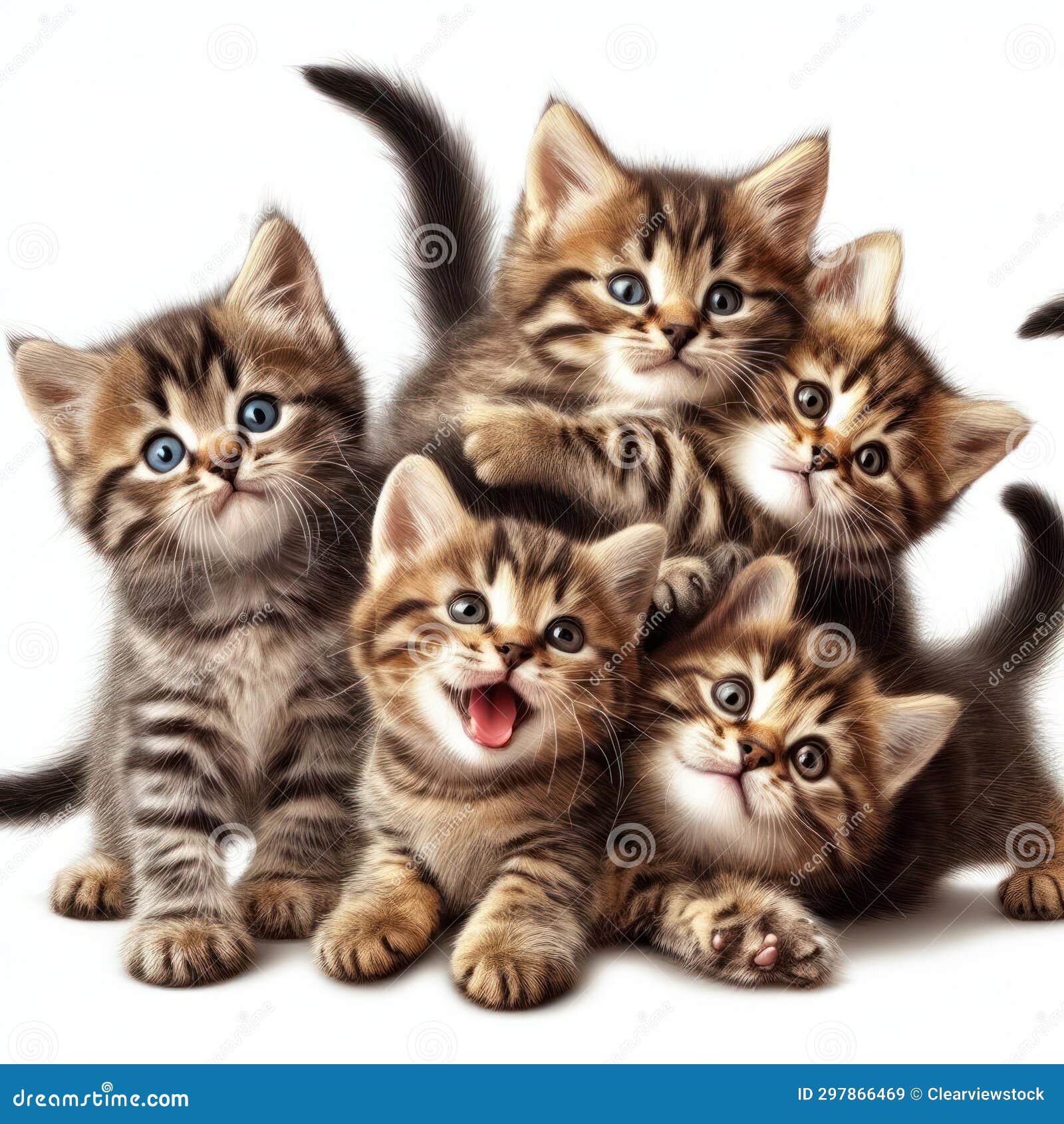 Large Group of Assorted Cute Kittens on White Stock Illustration ...