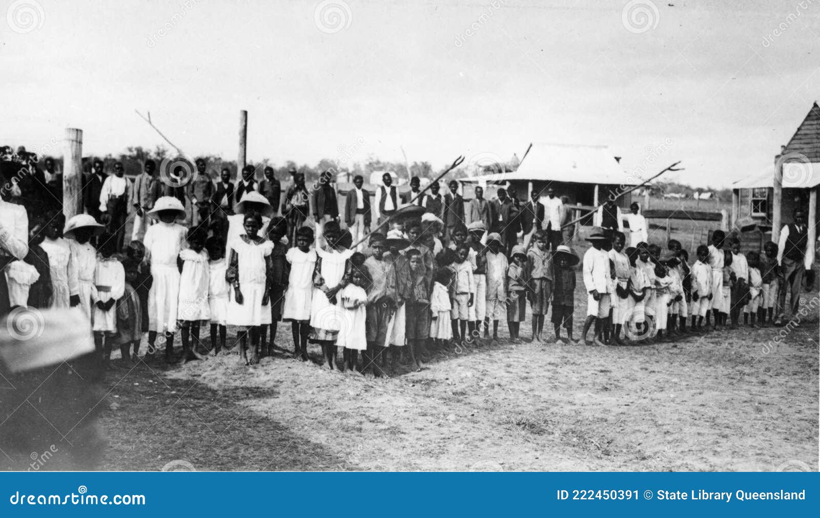 Large Group At Barambah Aboriginal Settlement, 1911 Picture. Image ...