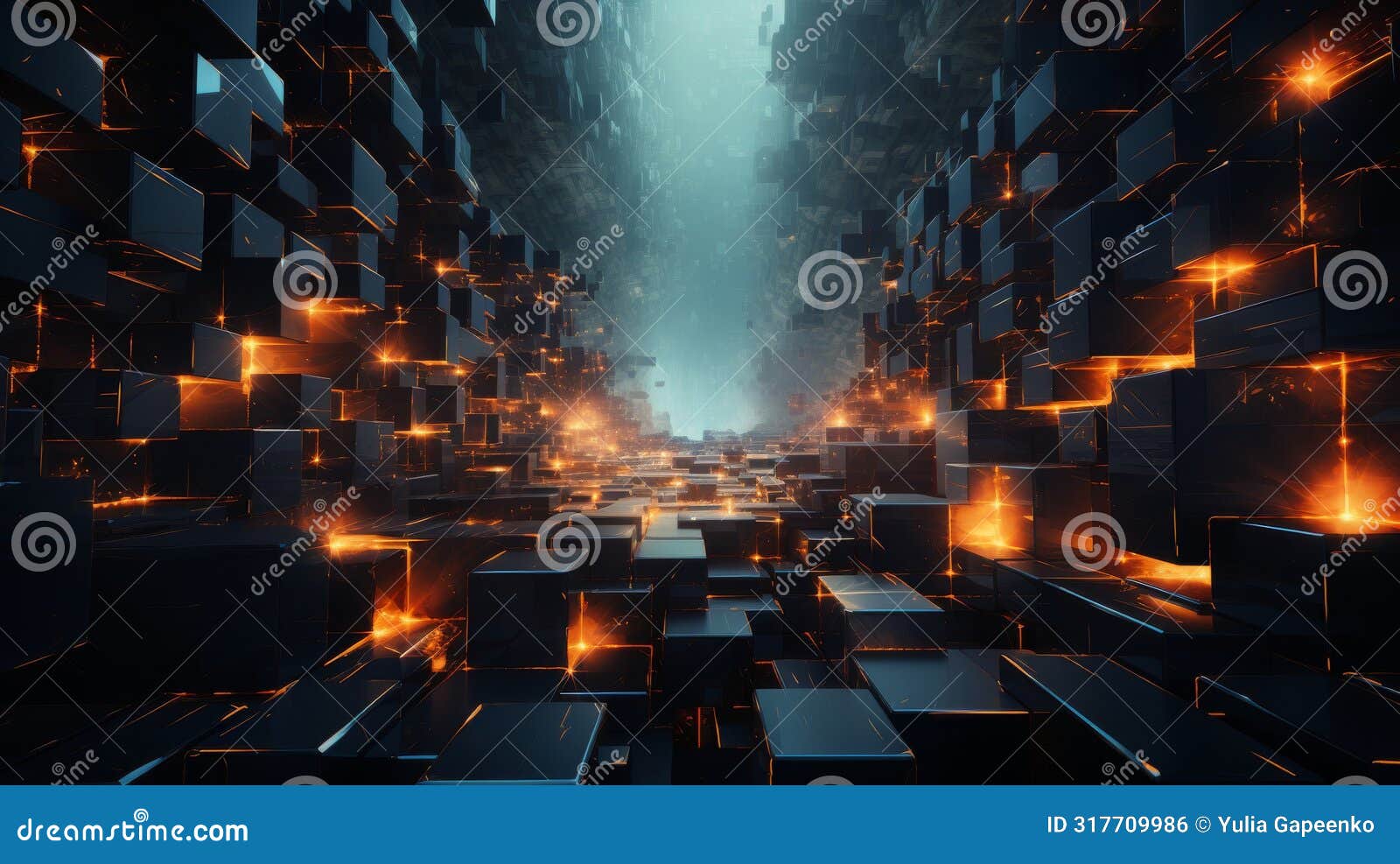 Large Group of Black Boxes in Middle of Room Stock Photo - Image of ...