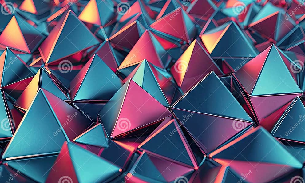 A Large Group of Blue and Pink Triangles are Arranged in a Pattern ...