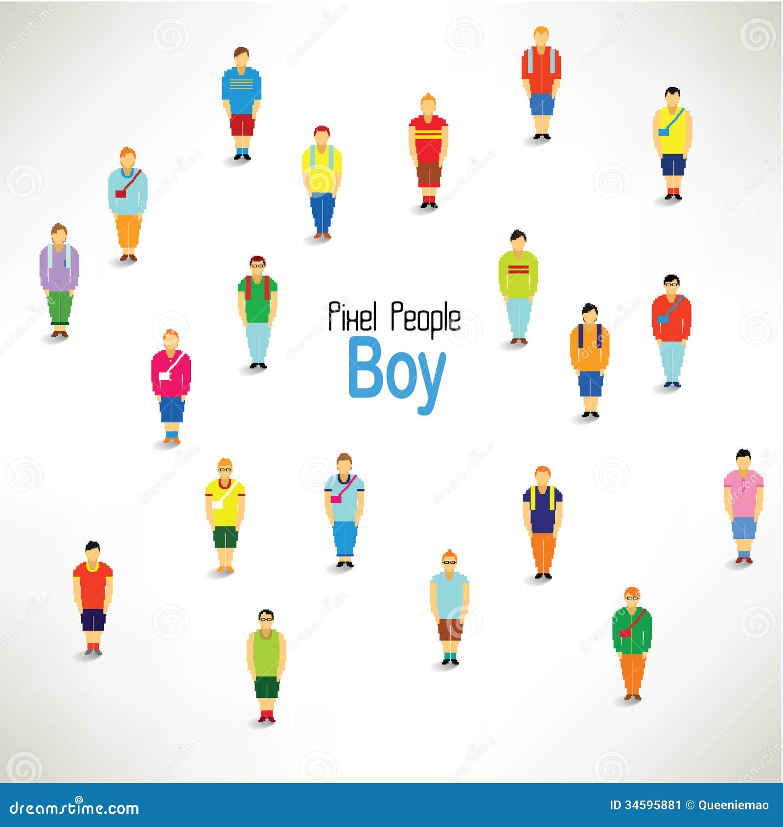 A Large Group of Boys Gather Design Stock Vector - Illustration of ...